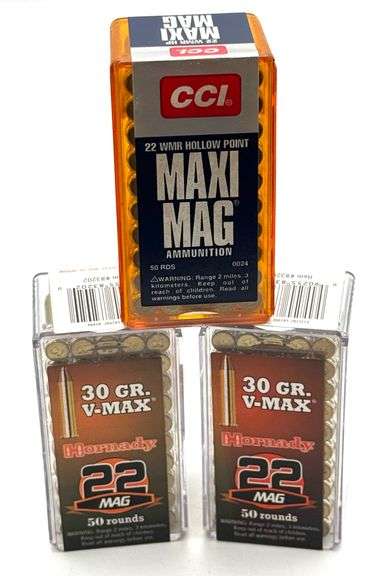 150 Rounds Hornady & CCI .22 Mag Ammo - Kraft Auction Service, LLC