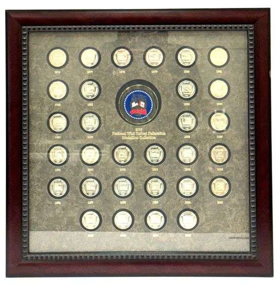National Wild Turkey Federation Framed 30 Medallion Coin Collection ...