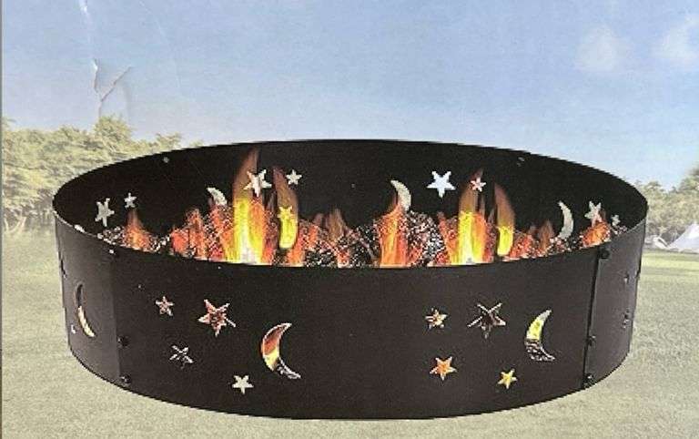 LandHonor Large 36” Round Metal Fire Pit Ring - Kraft Auction Service, LLC