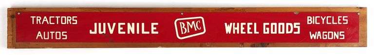 Vintage SST BMC Juvenile Wheel Goods Pedal Car Sign - Kraft Auction ...