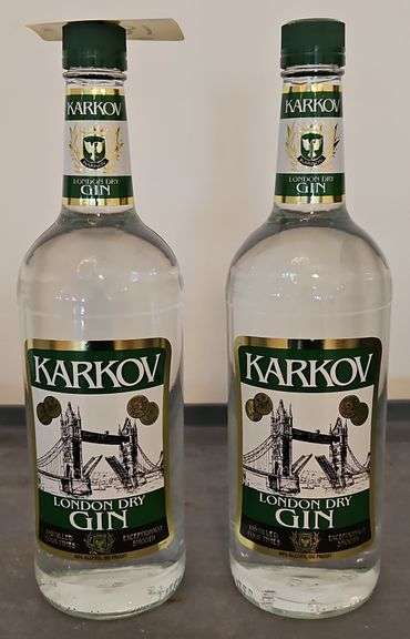 Karkov London Dry Gin Bottles - Kraft Auction Service, LLC