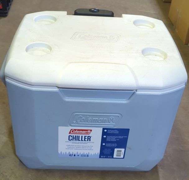 (G) Coleman Chiller cooler on wheels. 60 Qt/ 27.2L. - Kraft Auction ...