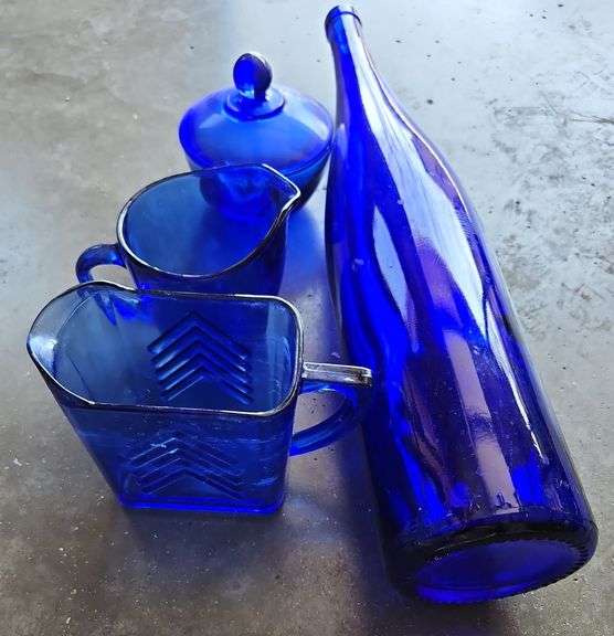 Cobalt Blue Glass Set. - Kraft Auction Service, LLC