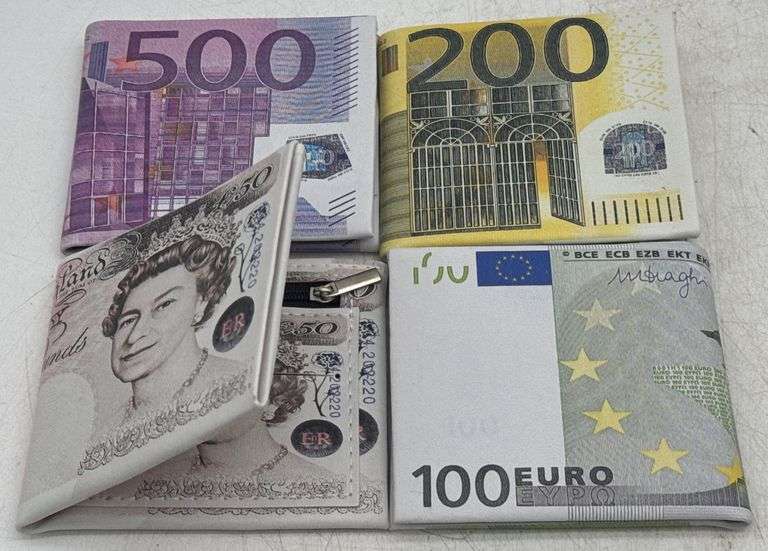 (F) 4 Large Foreign Picture Currency Wallets - Kraft Auction Service, LLC