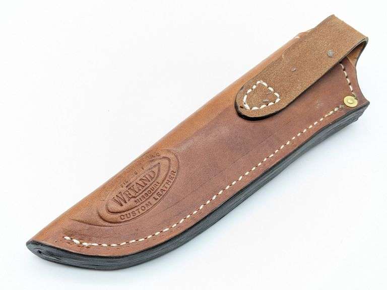 Custom Weyand Knives Stag Handle Hunting Knife w/ Sheath - Kraft ...
