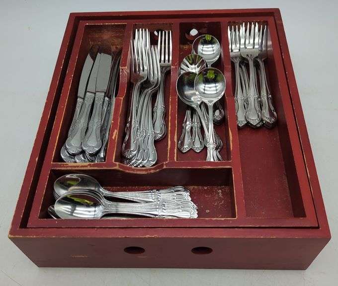 (R) Wallace Silverware. Double Stacked/ Divided Drawers. 13 x 4 x 15 ...