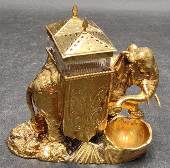 (AC) Gilt Bronze Elephant Censor - Kraft Auction Service, LLC
