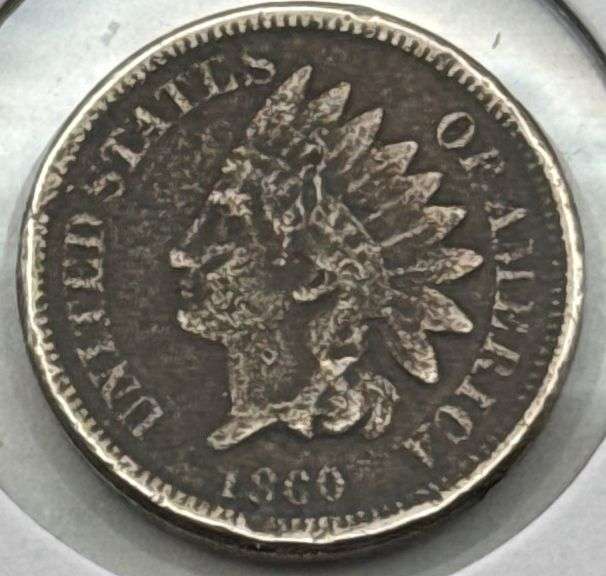 (M) 1860 Indian 1 Cent Penny Coin - Kraft Auction Service, LLC