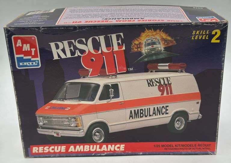 AMT 1:25 Rescue Ambulance Model Kit In Box - Kraft Auction Service, LLC