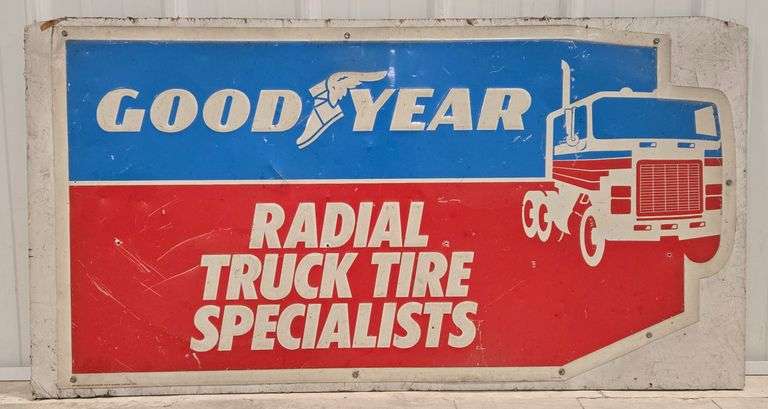 Vintage SST Goodyear Radial Truck Tire Specialists Advertising Sign ...