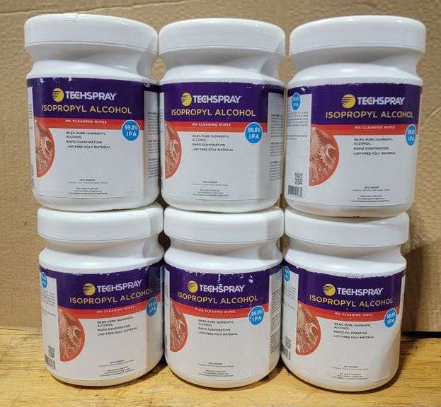 6 Techspray IPA Cleaning Wipe Canisters - Kraft Auction Service, LLC
