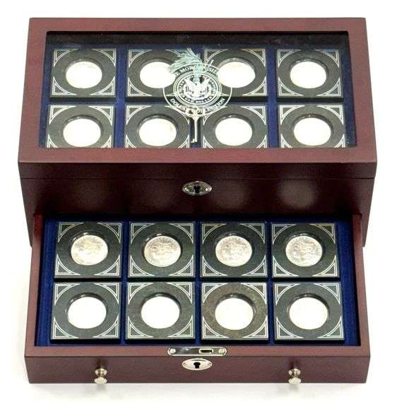 16pc U.S. Morgan Silver Dollar Collection in Display Case - Kraft ...