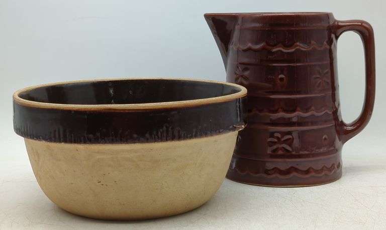 (A) Marcrest USA Pottery Pitcher & Cook-Rite Economy Cookin Ware Dish ...