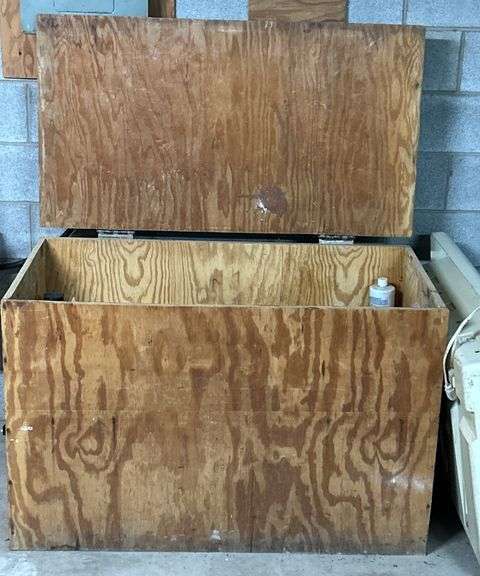 Hand Made Plywood Storage Chest - Kraft Auction Service, LLC