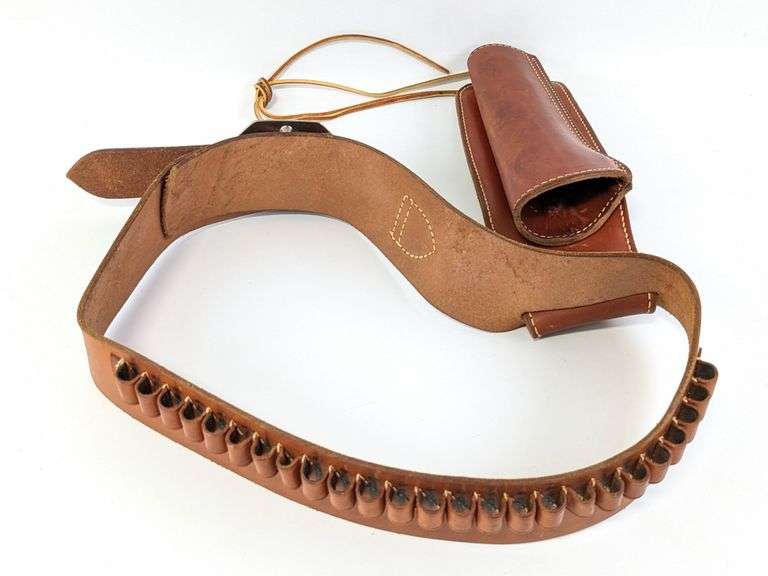 Hunter Brand Revolver Leather Bandolier & Holster - Kraft Auction ...