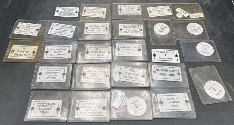 (CC) Metal Identification Plaques. - Kraft Auction Service, LLC