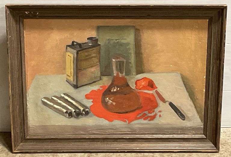 (RK) Artist Signed Oil Painting on Board 28” x 20” - Kraft Auction ...