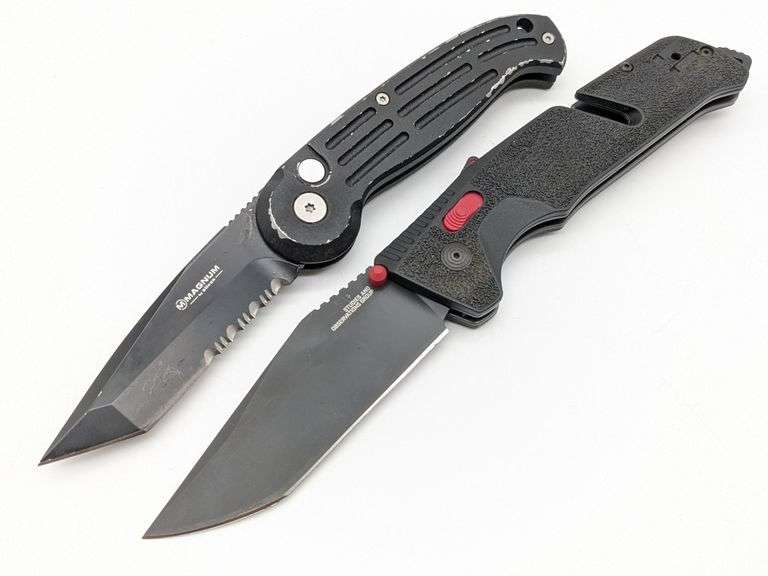 SOG Trident AT Cryo 02 & Boker Magnum Switchblade Auto Knives - Kraft ...