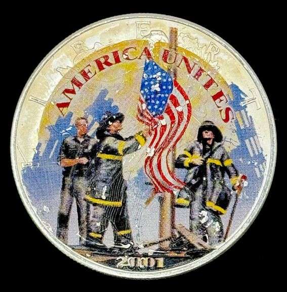 2001 Painted American Eagle Silver Dollar - Kraft Auction Service, LLC