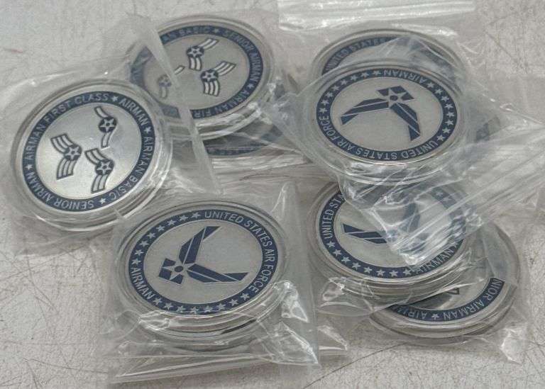 (F) 10 Collectible US Air Force Airman Coins - Kraft Auction Service, LLC