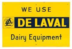 Vintage SST DeLaval Dairy Equipment Advertising Sign - Kraft Auction ...
