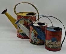 Hi Three Vintage Tin Watering Cans All Different Sizes Kraft