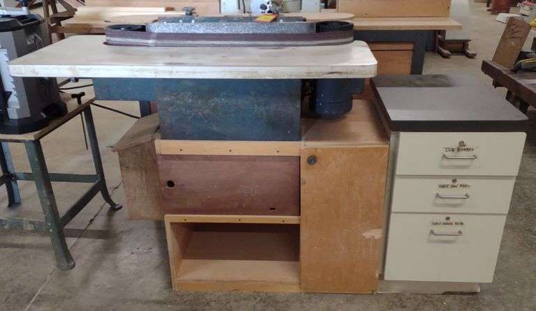Acme Edge Sander Table w/ 3 Drawer Cabinet - Kraft Auction Service, LLC