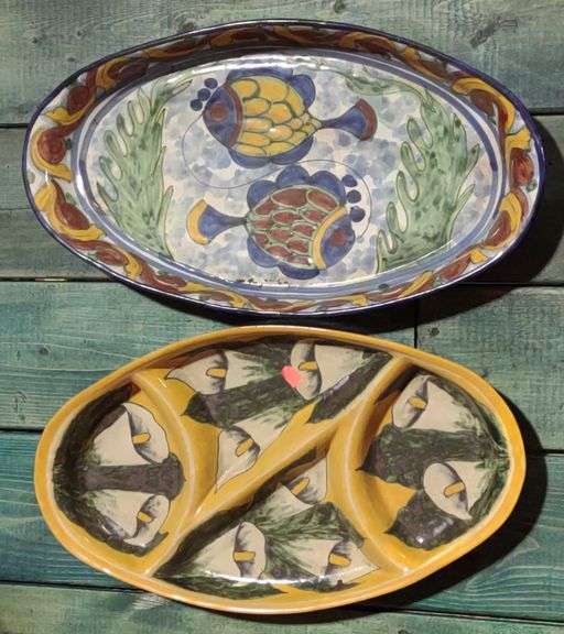 Ceramic Handpainted Decorative Platters - Kraft Auction Service, LLC