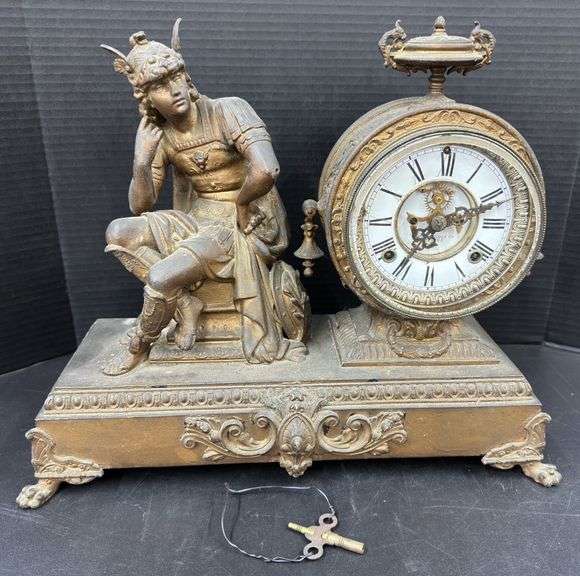 (N) Ansonia Shakespeare Figural Mantel Clock. - Kraft Auction Service, LLC