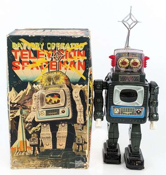 Alps Japan Battery Operated Television Spaceman Robot w/ Box - Kraft ...