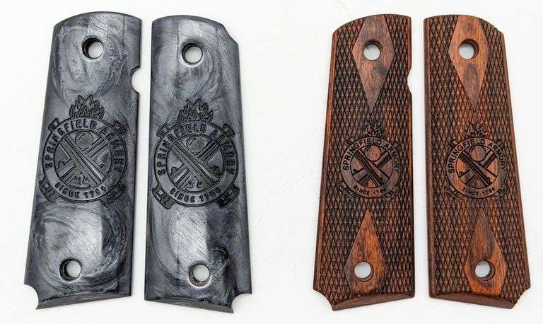 (2) Springfield Armory 1911 Full Size Wood & Acrylic Grips - Kraft ...