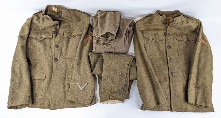 (2) WWI US Army Field Tunics & Trousers - Kraft Auction Service, LLC