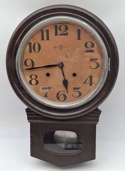 (R) Antique 1900 Regulator Wall Clock by Pony Express System - Kraft ...