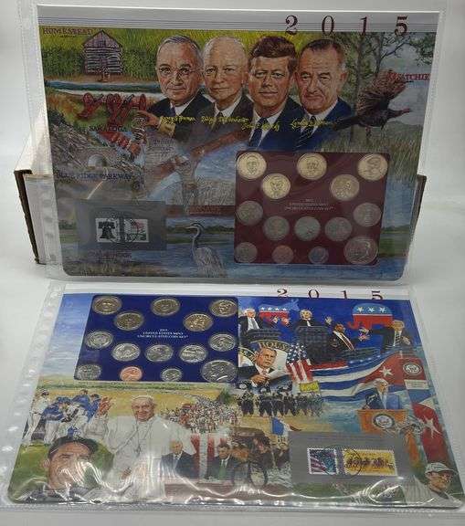 (JJ) 2015 P/D Uncirculated Mint Sets Postal Commemorative Society Coins ...