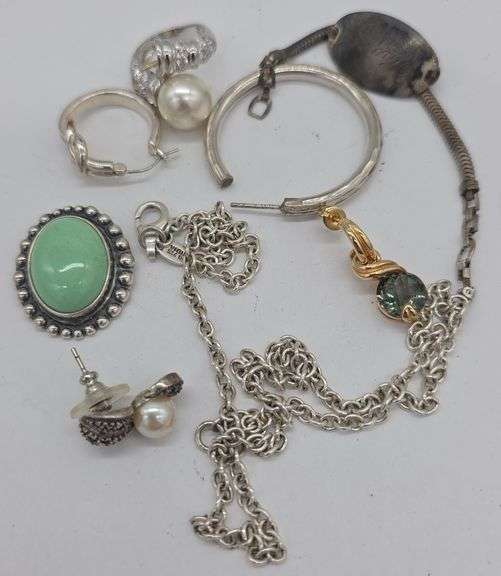 (L) Scrap and Broken Sterling Silver Jewelry - Kraft Auction Service, LLC
