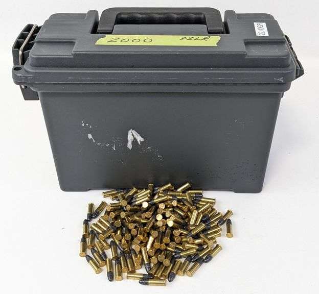 2000 Rnd Remington .22 LR 40gr Soft Point Cartridges w/ Ammo Can ...