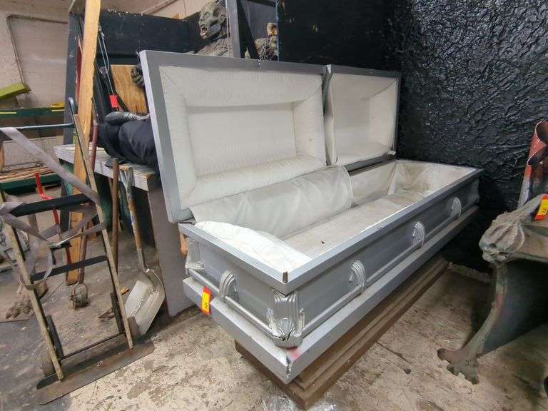 Metal Gray Casket Prop - Kraft Auction Service, LLC