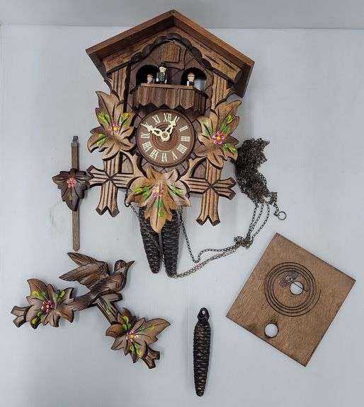 (AJ) Romance Swiss Made Edelweiss Cuckoo Clock - Kraft Auction Service, LLC