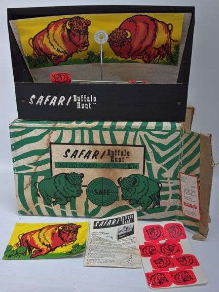 Vintage Safari Buffalo Hunt Action Target Shooting Gallery In Box ...