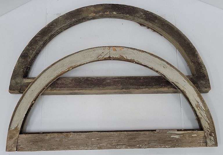 (AF) Pair Of Vintage Crescent Shaped Window Frames - Kraft Auction ...