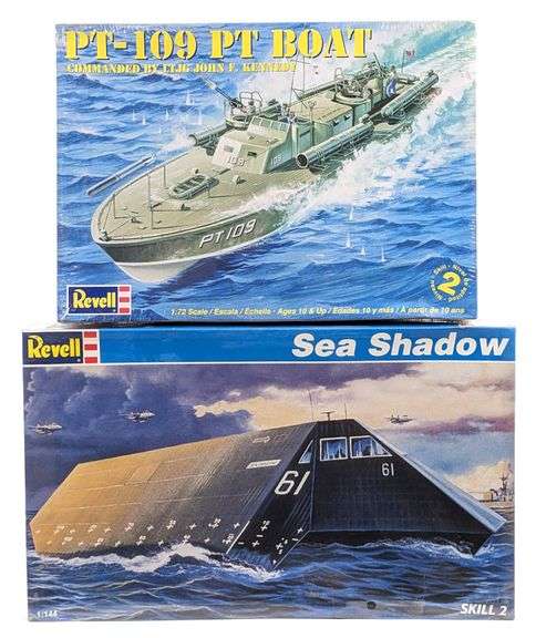 Revell PT-109 PT Boat & Sea Shadow Model Kits - Sealed - Kraft Auction ...