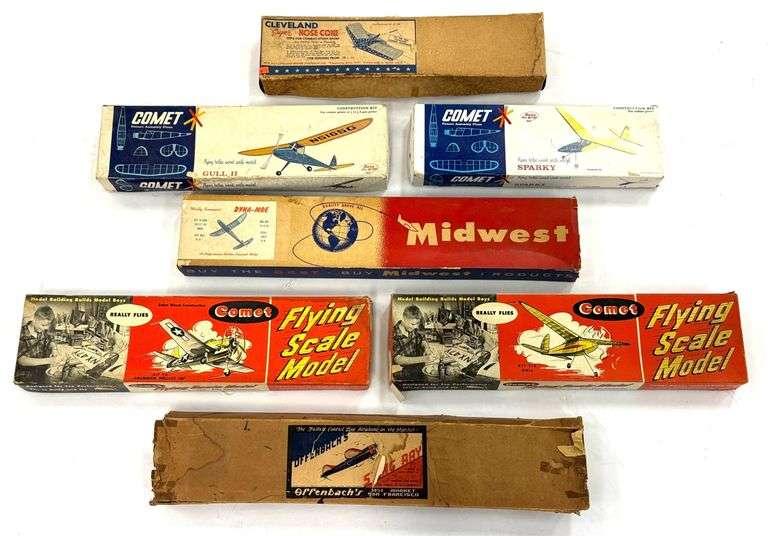 (7) Vintage Cleveland, Midwest, Comet, & Offenbach's Model Airplane ...