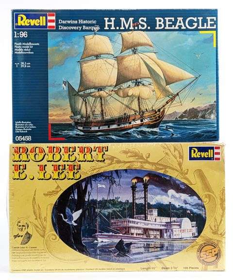 Revell Robert E. Lee Steamboat & H.M.S. Beagle Discovery Barque Ship ...