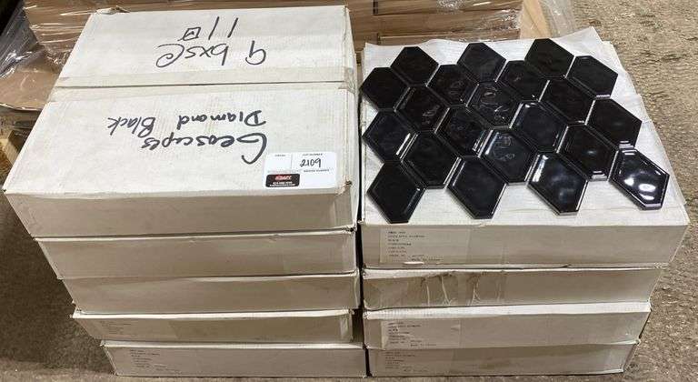 Shaw Geoscapes 11”x13” DIAMOND BLACK Glazed Ceramic Wall Tile - Kraft ...