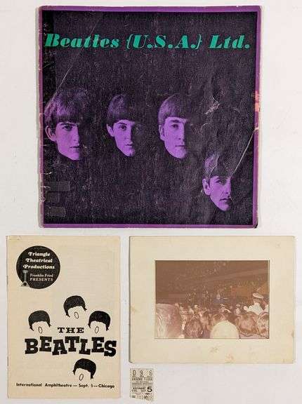 RARE Collectable Beatles Lot - Includes: Sept 5, 1964 Concert Ticket ...