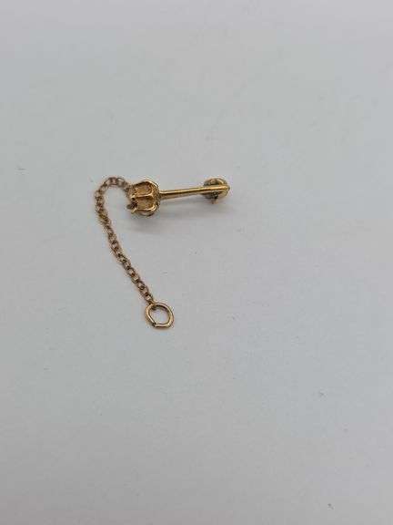 (X) 10K Gold Pin with Broken Chain, Total weight. 47 gram. - Kraft ...