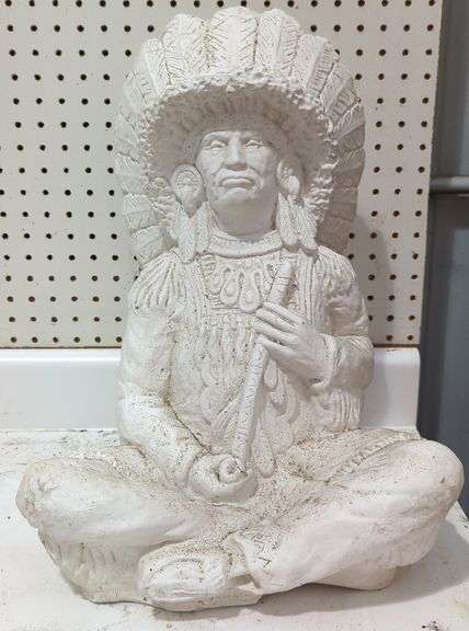 Sitting Indian Ceramic Sculpture - Kraft Auction Service, LLC