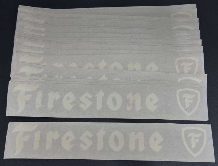Lot Of 25 Vintage 19in Firestone Racing Decals - Kraft Auction Service, LLC