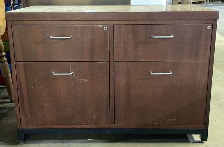 (SM) Mobilia 4 Drawer Wood Cabinet 37 1/2” x 21” x 26” - Kraft Auction ...