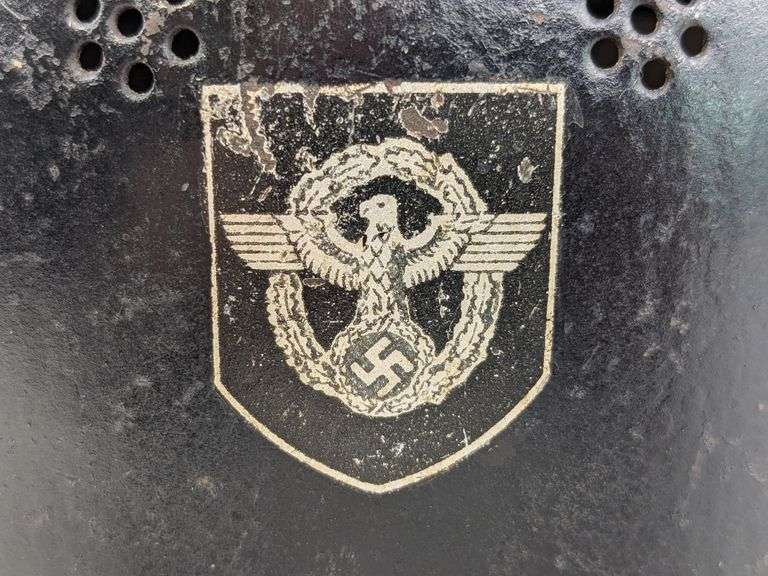 WW2 German Double Decal Salt & Pepper Fire / Police Helmet - Kraft ...